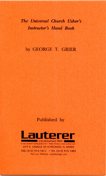 The Universal Church Usher's Instructor's Hand Book – Church of God in ...